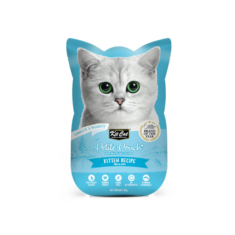 Kitcat Petite Pouch Complete & Balanced Wet Cat Food - Kitten Tuna In ...